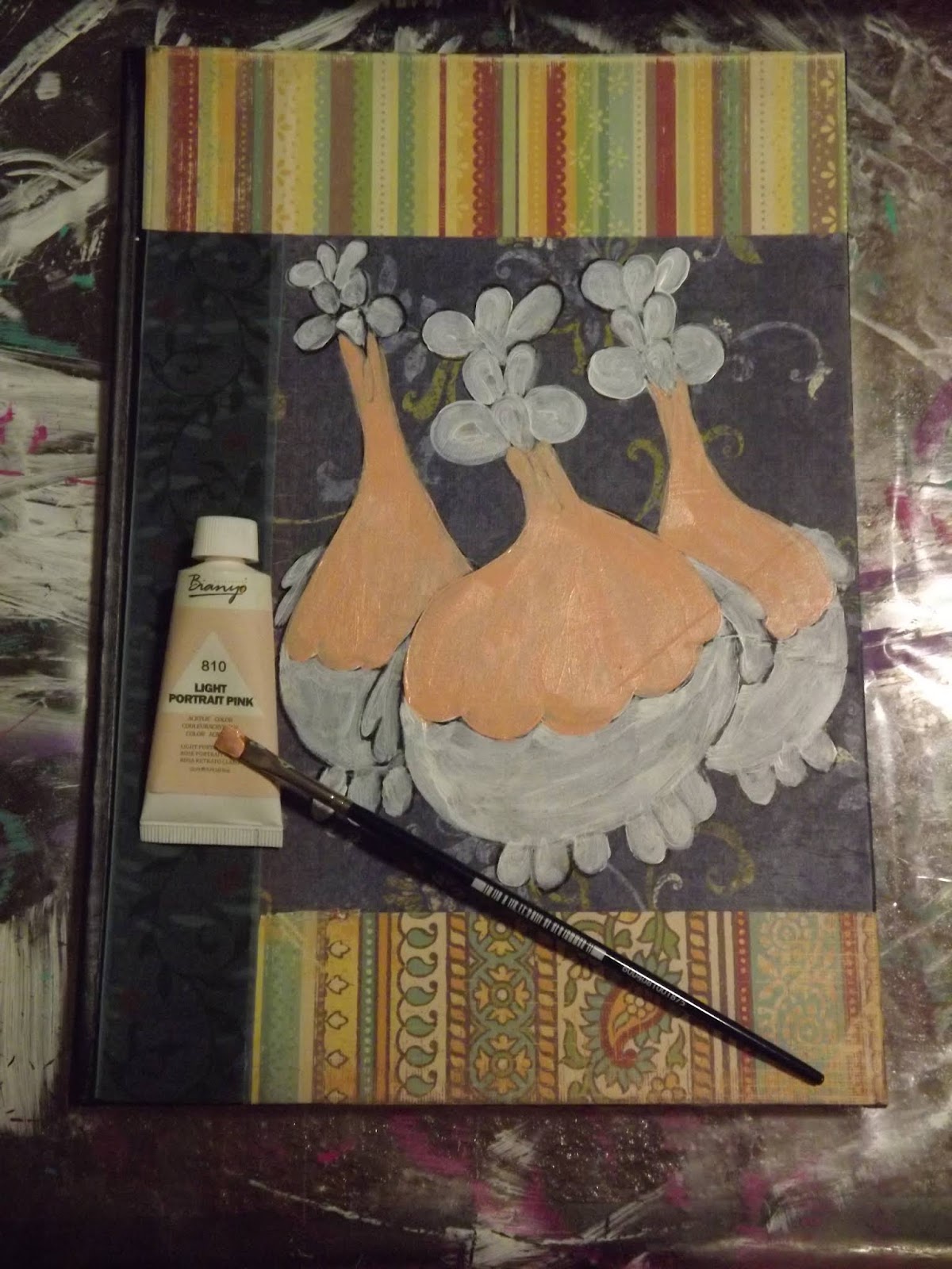A Pretty Talent Blog: Decorating a Book Cover with Paint & Decoupage