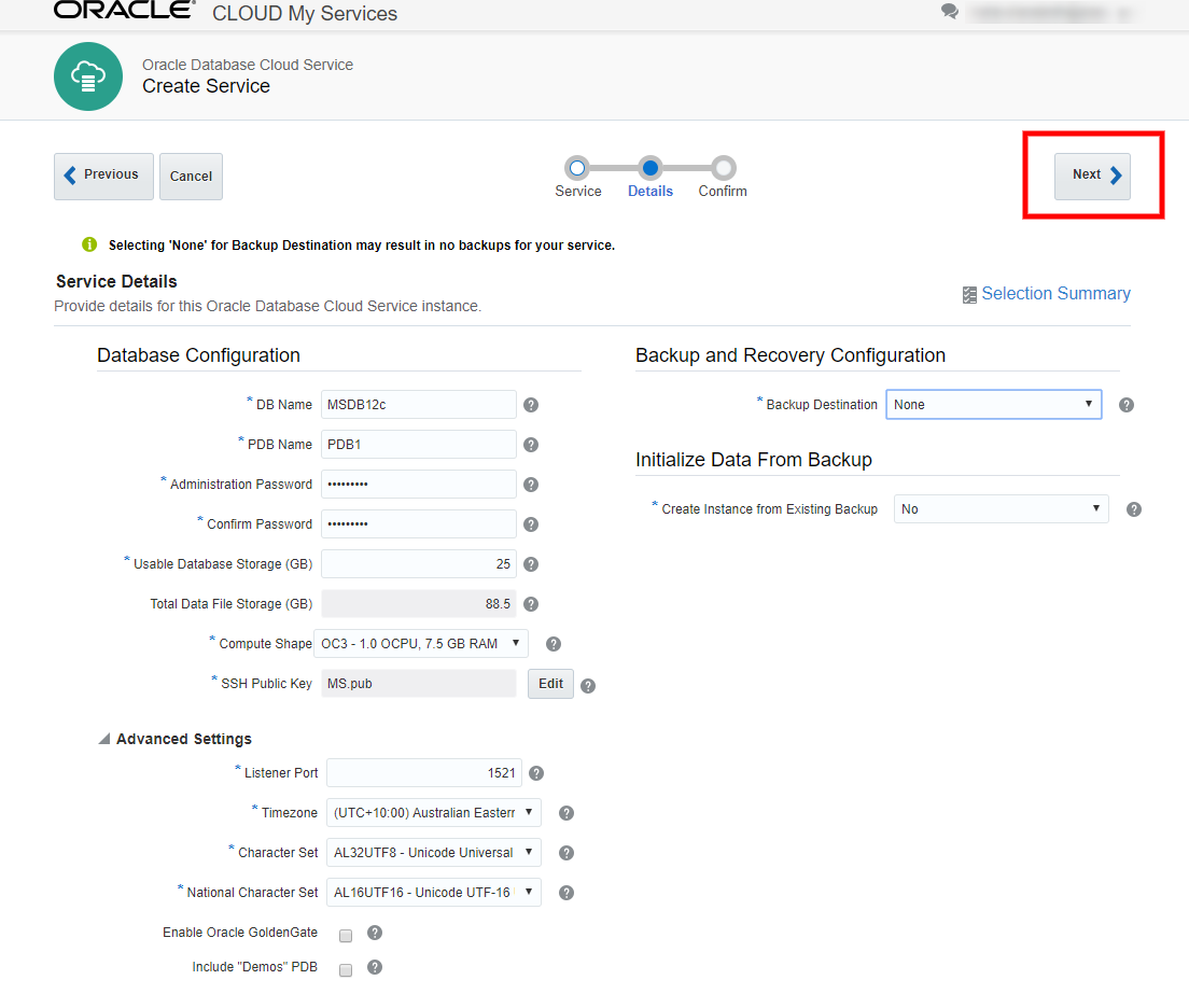 Cloud@Cloud: Create Database Cloud Service (DBCS) using Oracle Cloud ...