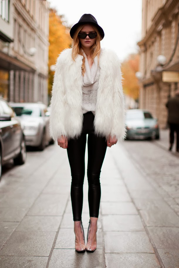 STREET STYLE INSPIRATION; FAUX FUR COATS.-
