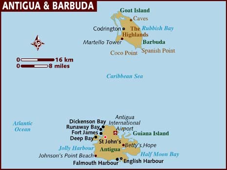 Antigua e Barbuda | Mapas Geográficos de Antigua e Barbuda