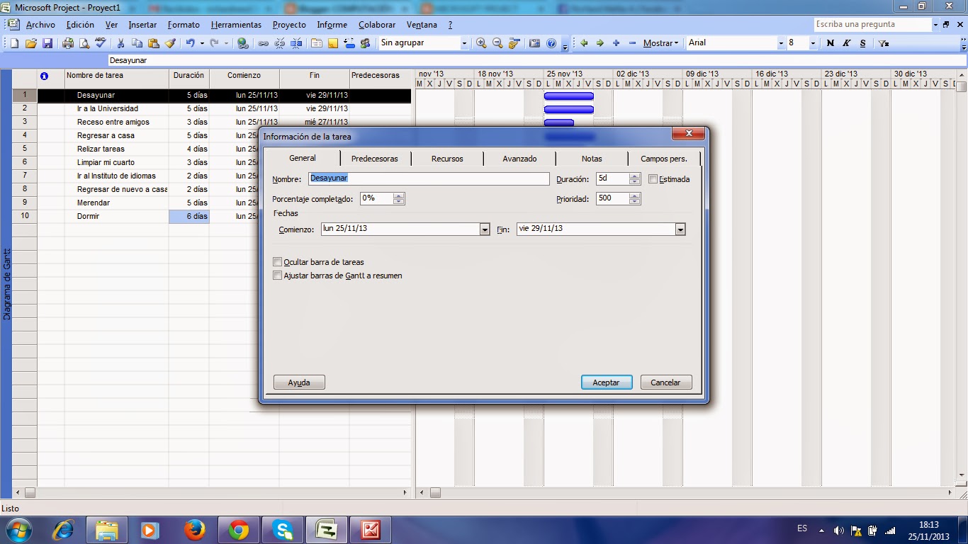 COMPUTACIÓN APLICADA II: CLASE #12 MANEJO DE MICROSOFT PROJECT