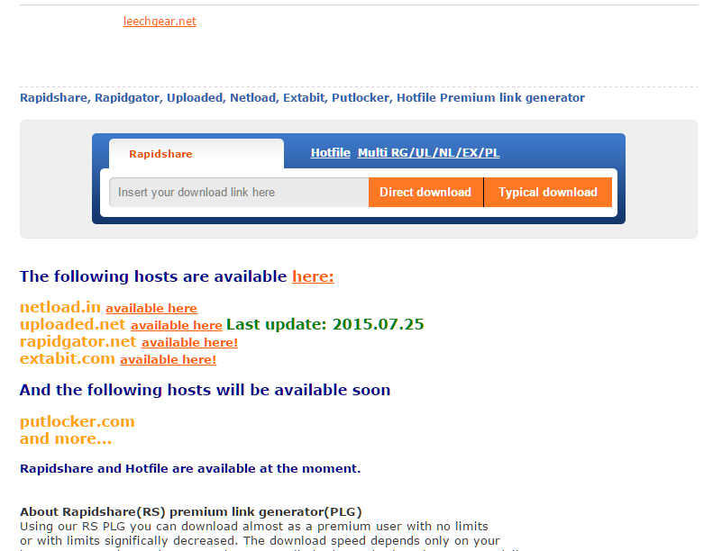 Leechgear ~ PremLinks - A Premium Link Generator Collection