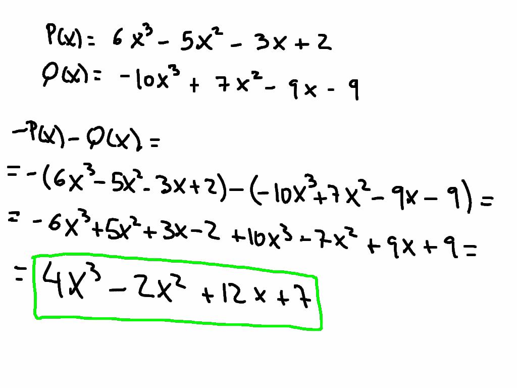 Suma De Polinomios Ejercicios