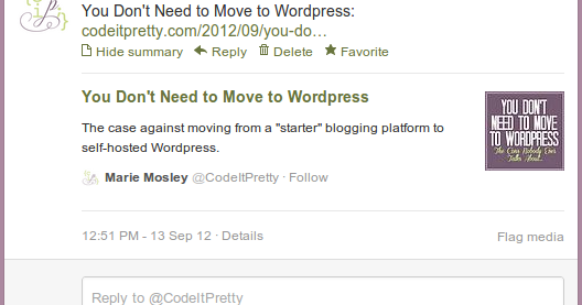 Code it Pretty: Twitter Cards for Blogger