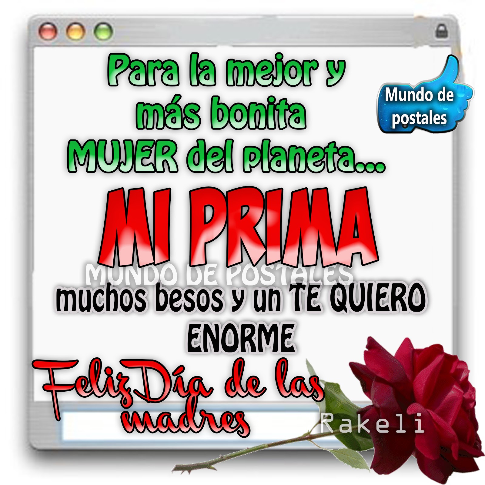 Feliz Dia De Las Madres A Mi Prima