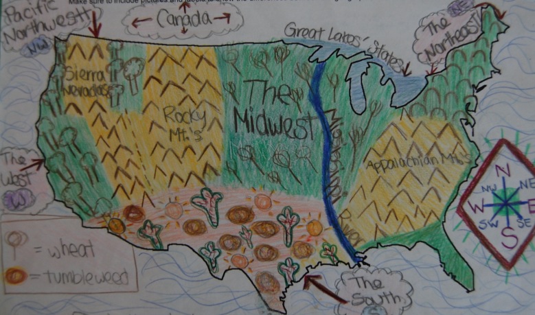Mr Gray History: Student Work - Physical Map of the United States