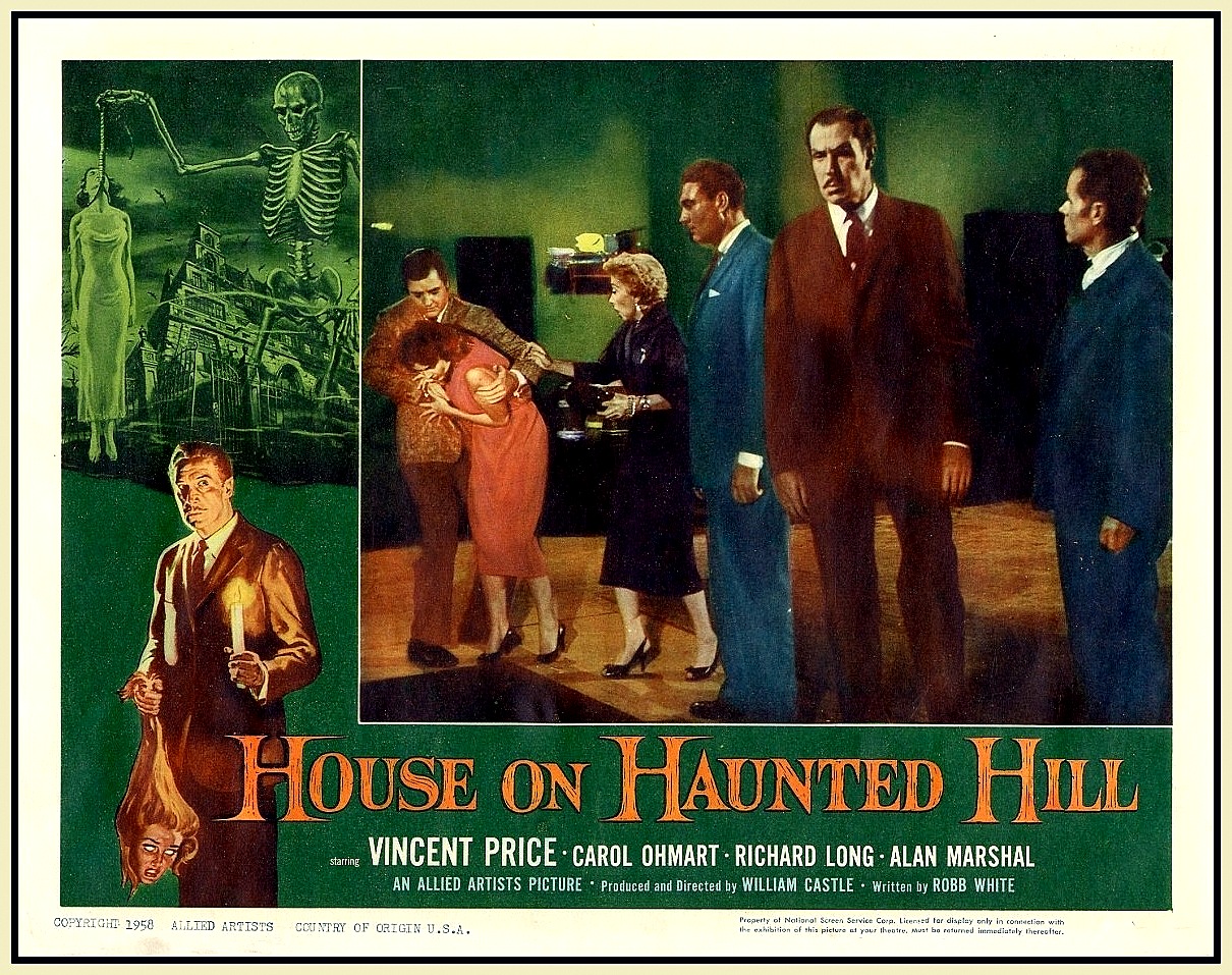 The Black Box Club: VINCENT PRICE 'HOUSE ON HAUNTED HILL' LOBBY CARDS ...