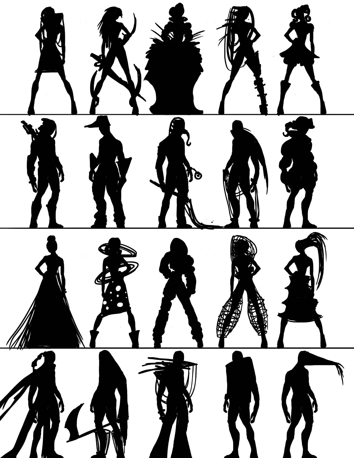 Illustratrix: The Art of Imogene Ann Kilar: Character Silhouettes