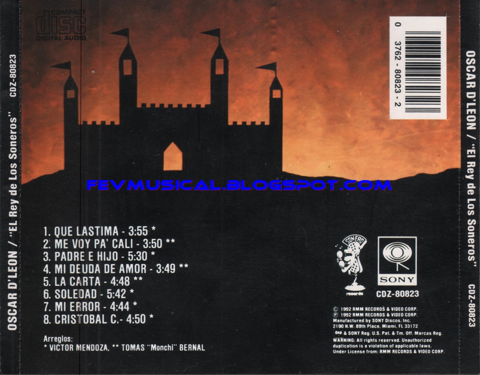 FEV MUSICAL: 1992 - Oscar D'leon - El Rey De Los Soneros (Sony)