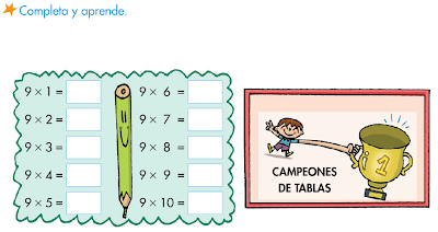 C.E.I.P. Sancho II. 1º y 2º: REPASO TABLA DEL 9