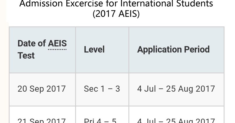 Legacy EduServe Singapore Pte. Ltd. 力思国际教育新加坡私人有限公司: 2017 AEIS ...
