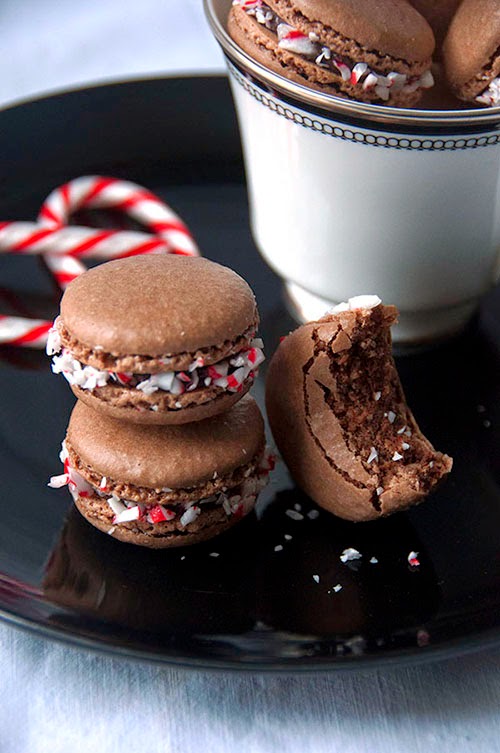 Chocolate Peppermint Macarons