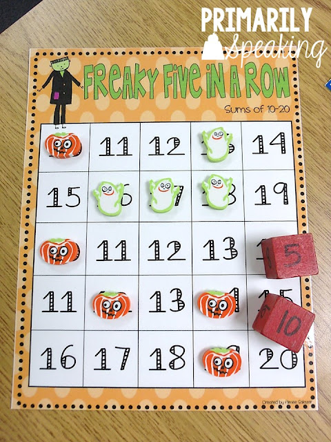 Five in a Row: A Game for Practicing Addition Facts | Primarily Speaking