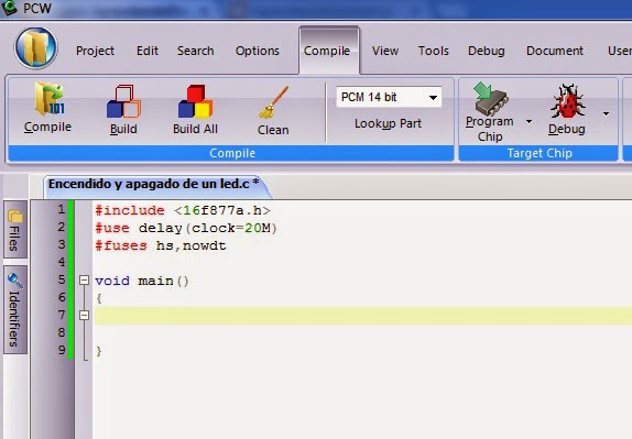 Primer programa en CCS Compiler (PIC C Compiler) ~ AprendiendoElectrónica