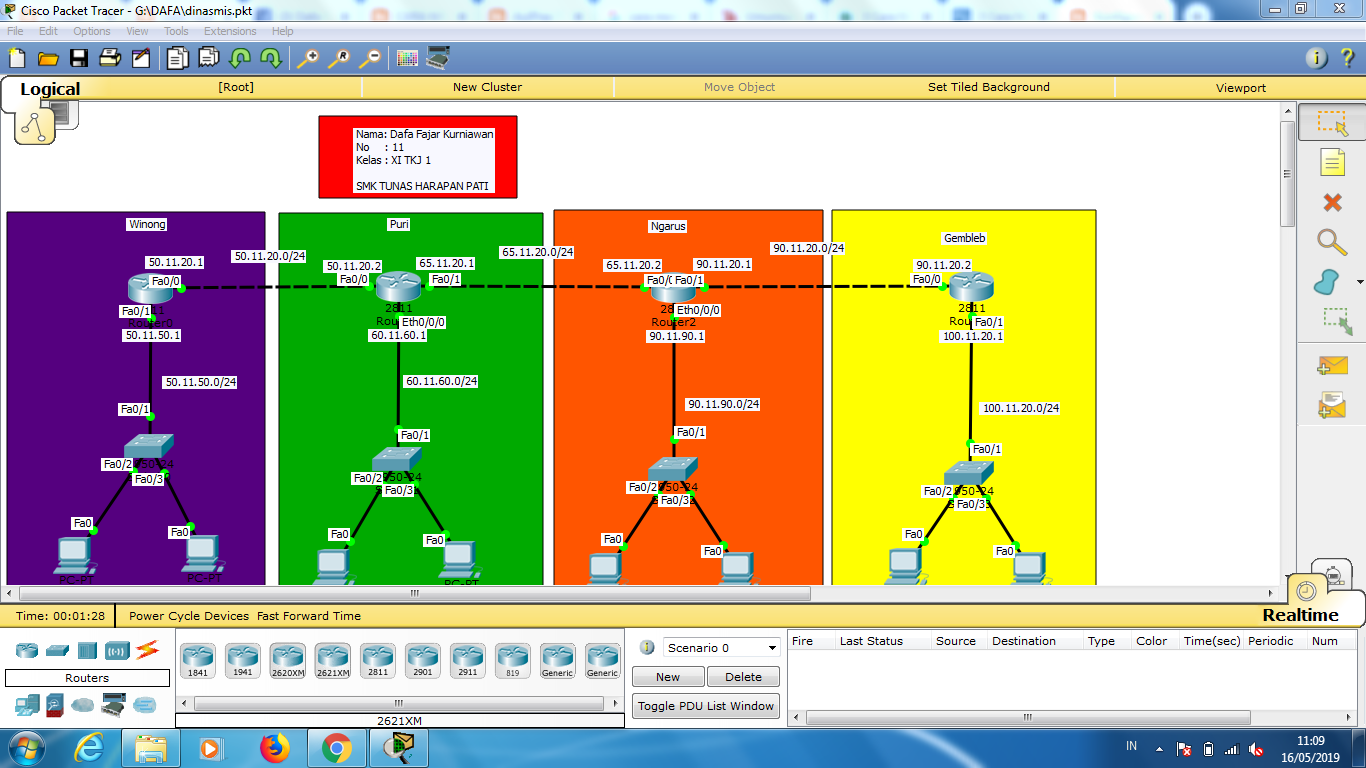 Contoh Topologi Routing Dinamis - Dafa Fajar