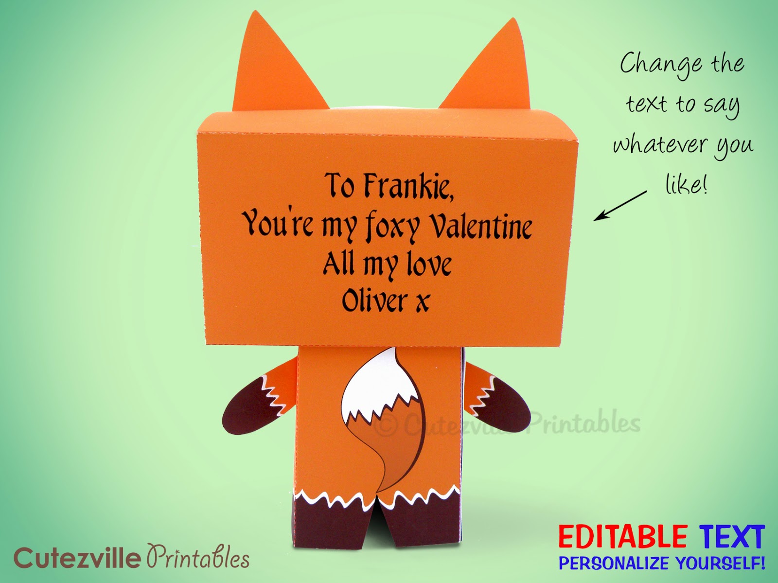 Cutezville Printables: Super Cute Fox Box!