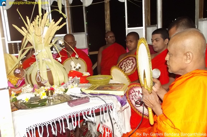A pirith ceremony at Lakshapana power station premises to obtain ...