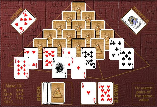 並べられたカードを全て消して上位を目指すカードゲーム Crystal Pyramid Solitaire : 面白いフリーゲームで遊ぼ！みずきブログ