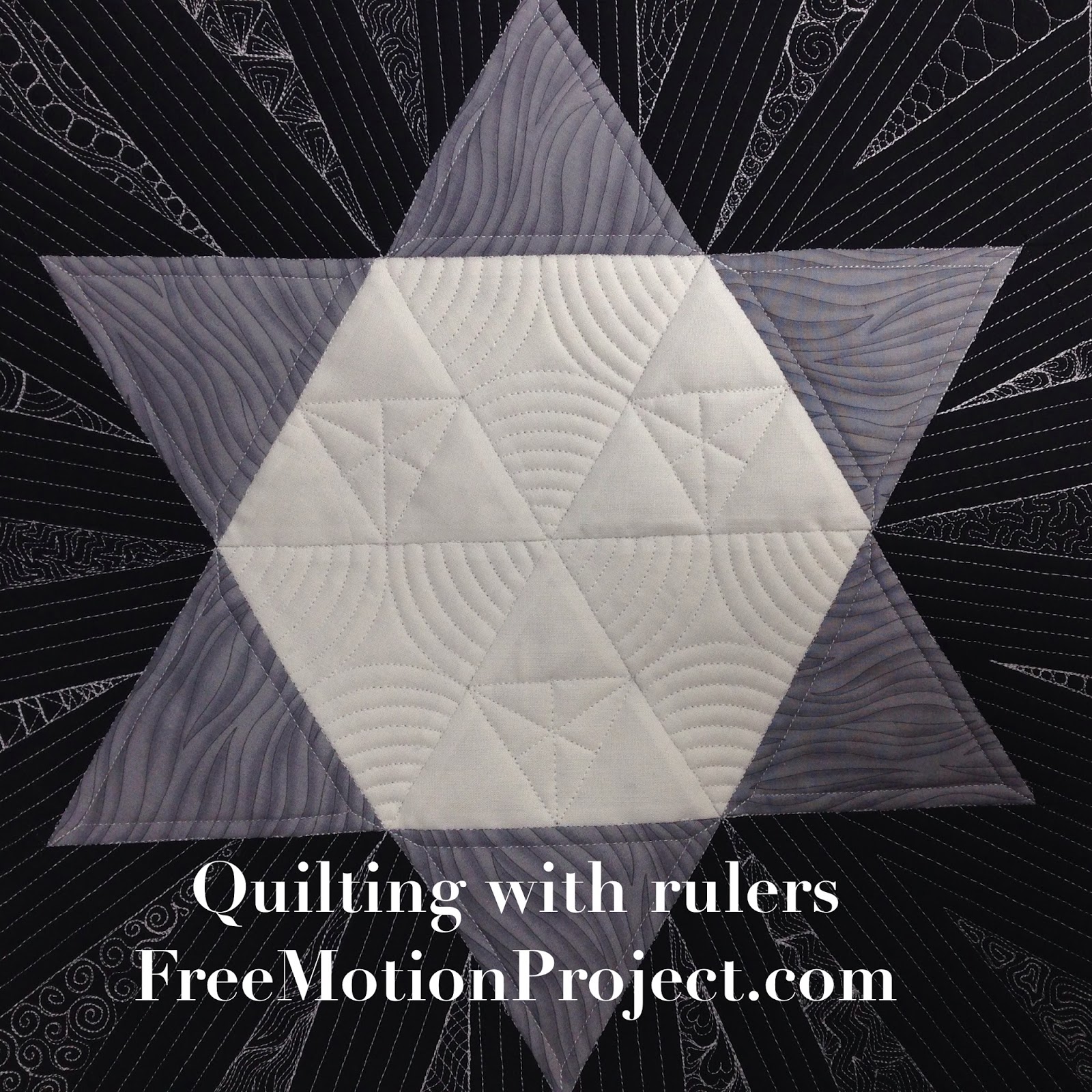 Machine Quilting a Star Block with Rulers | Free Motion Quilting ...