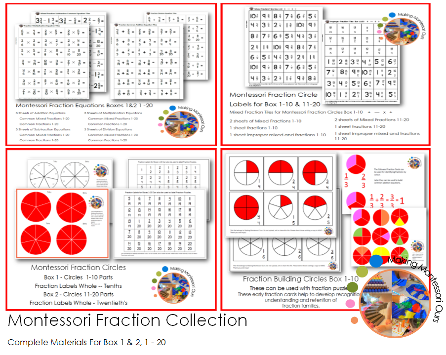 Montessori Early Fractions, Fractions At Home - "Making Montessori Ours"