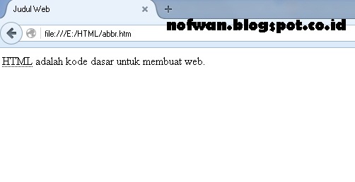 Perintah Dasar HTML - nofwan