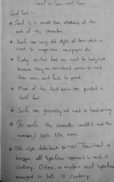 Serifs and Sans-Serif Fonts ~ Venkat's Blog