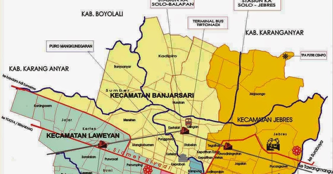 Gambar Peta Kota Solo Lengkap Gambar Peta Indonesia Duniatematik Map ...