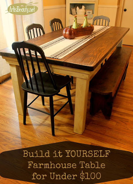 ART IS BEAUTY: How I built a Vintage Rustic Farmhouse table for FREE!