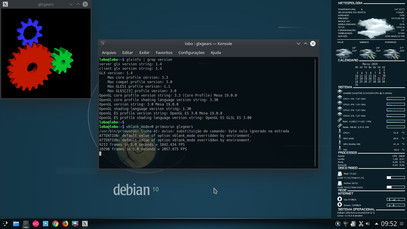 Mesa drive 19 para Debian Híbrido
