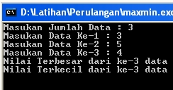 Die Santo Blog: Program Mencari Nilai Terbesar dan Terkecil dari ...