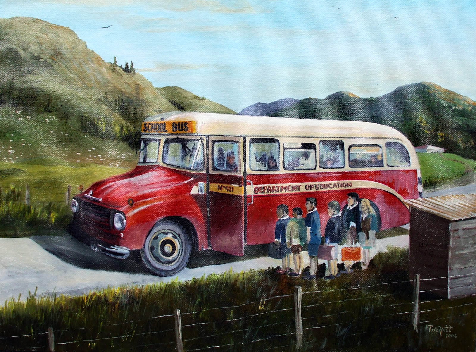 transpress nz: Bedford school bus, NZ