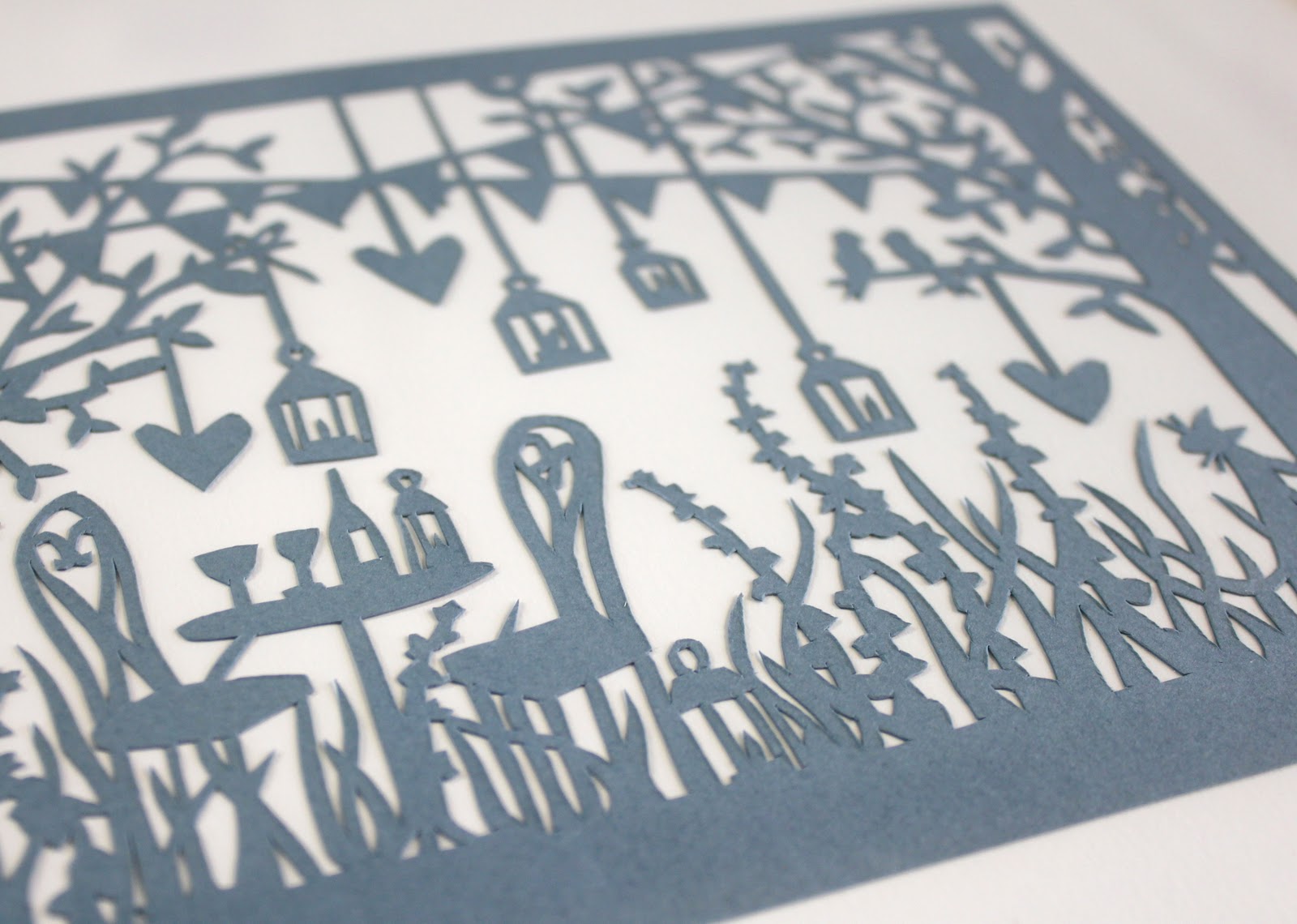 made by ED: beautiful garden scene paper cut...