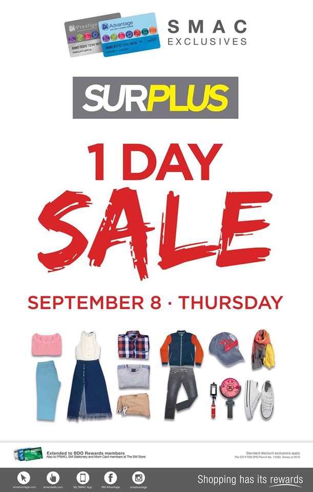 Manila Shopper: Surplus Shop One-Day SALE for SMAC members: September 8 ...
