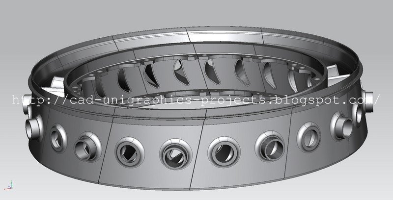CAD designs by Ivan: Jet engine compressor double blade segment