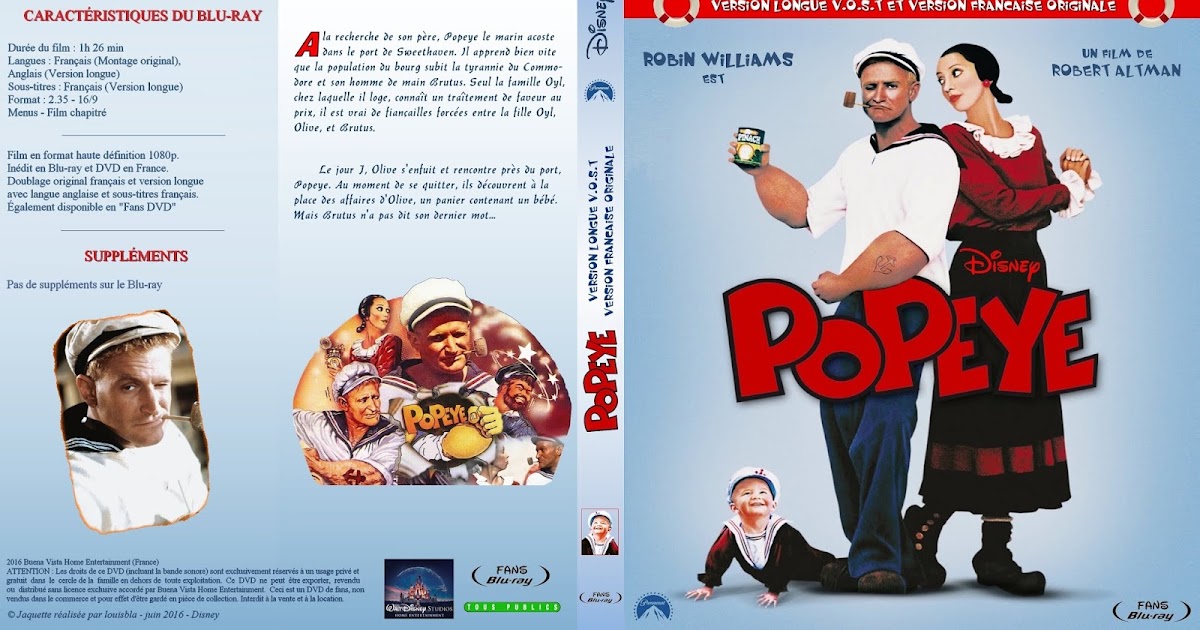 BLU-RAY JAQUETTES BLU-RAY: Popeye