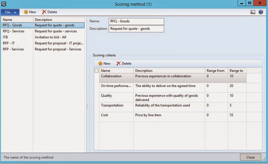 Dynamics 365 & AX Blog: Dynamics AX 2012 R3 – Vendor Scoring Criteria ...