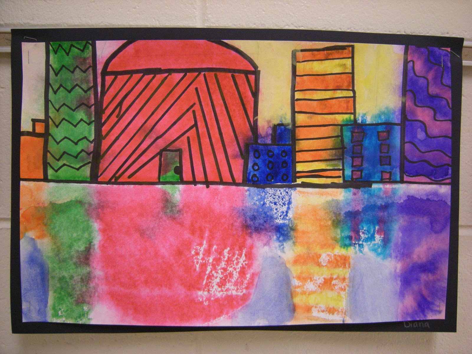 WHAT'S HAPPENING IN THE ART ROOM??: 2nd Grade Cityscape Reflections