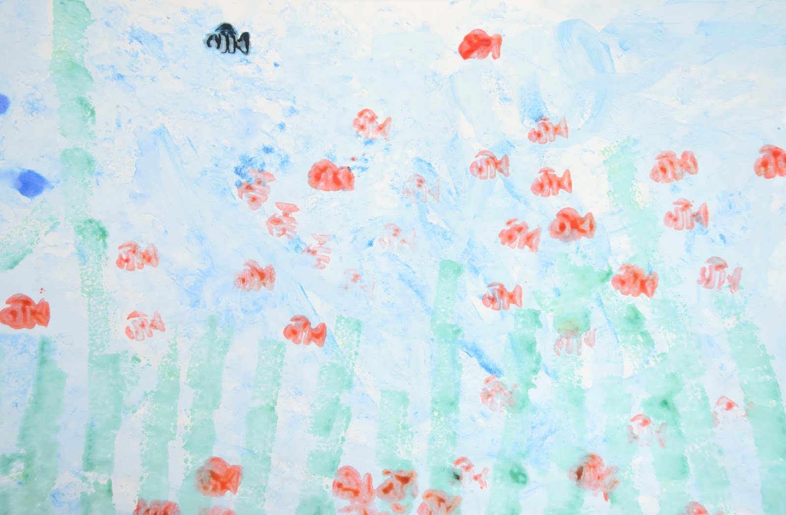 Swimmy Stamp Painting | What Can We Do With Paper And Glue