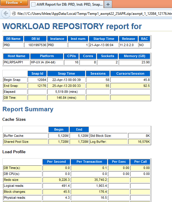 How to Generate Oracle Workload Repository Report for Database Analysis