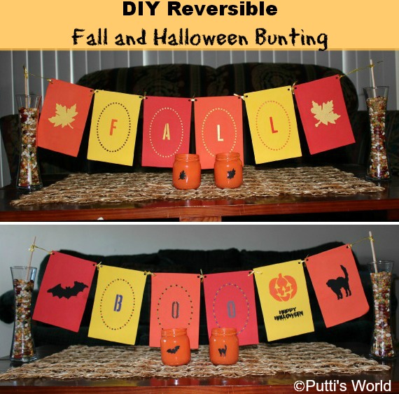 DIY Reversible Fall & Halloween Bunting ~ Putti's World -kids-activities
