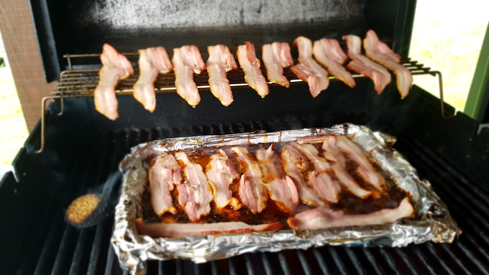 Thick Cut Bacon on the BBQ.