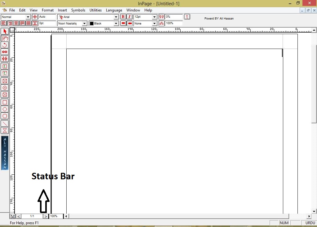 Status Bar in InPage - computer free courses