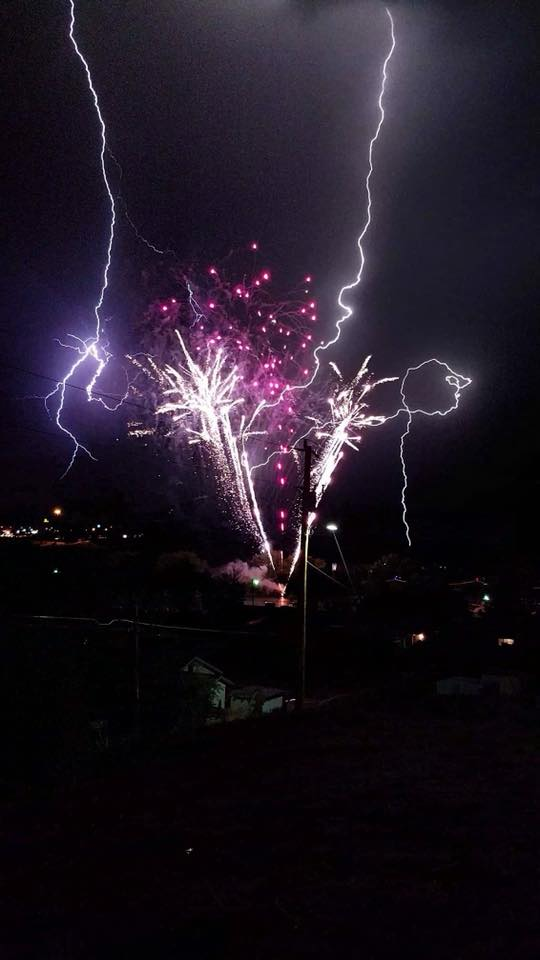 NM Lightning & Fireworks - Video Of Lightning Strike That Hit Firework.