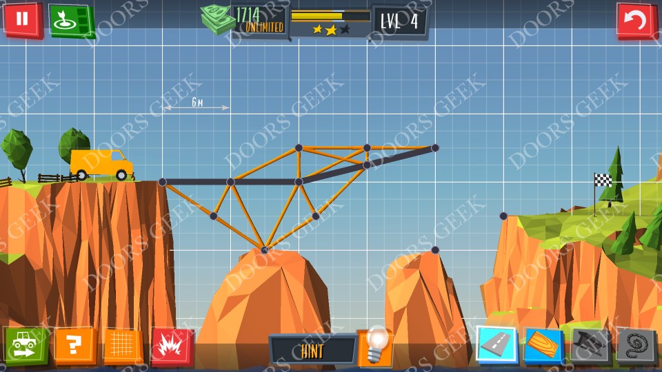 Build a Bridge! Level 4 Solutions ~ Doors Geek