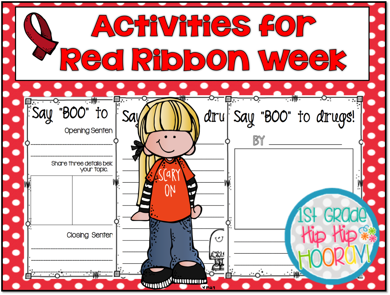 1st Grade Hip Hip Hooray!: JUST SAY NO! Red Ribbon Week Activities for ...