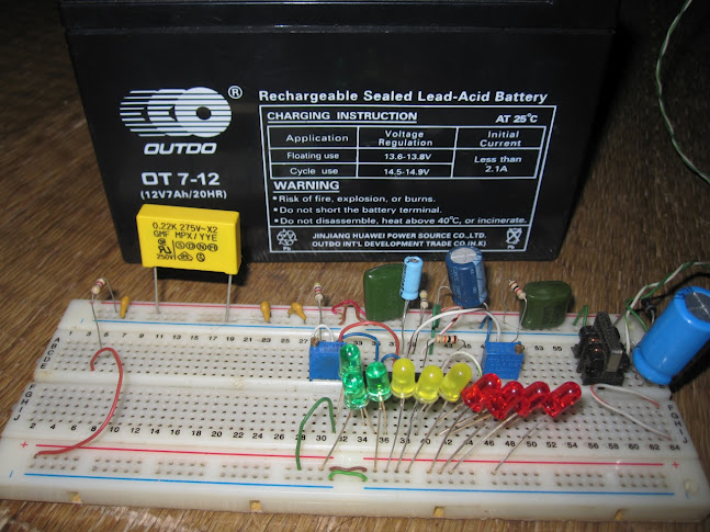 Mạch báo dung lượng khi nạp điện cho acquy