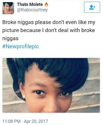 Savage! South African lady warns broke niggas not to like her photo and ...