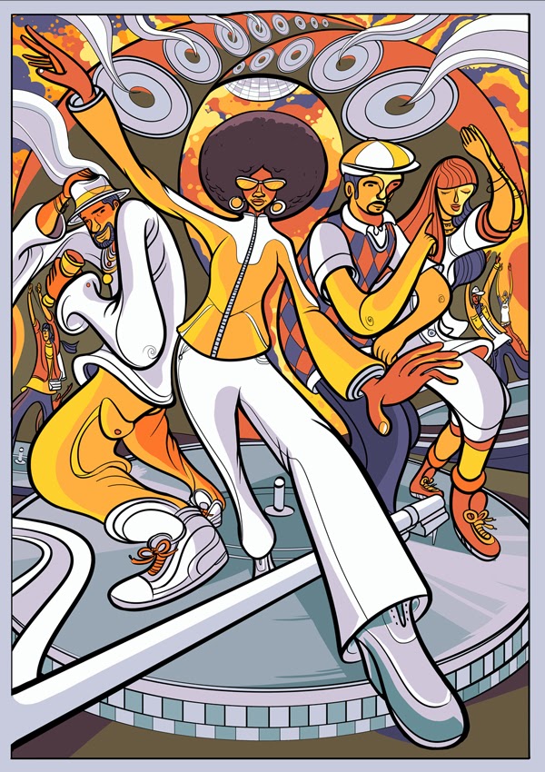 DANIEL TERAN ILLUSTRATIONS BLOG: FUNKY DISCO CLUB (DJOON PARIS)