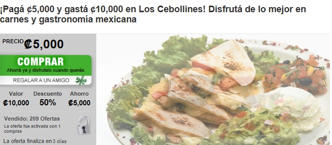 Ofertas diarias en Costa Rica