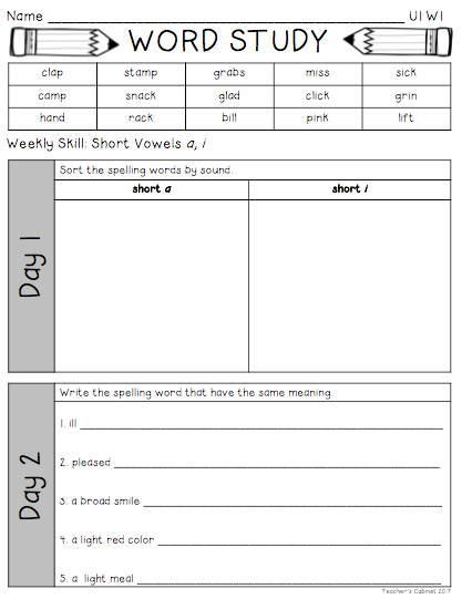 Teacher's Cabinet: Word Study